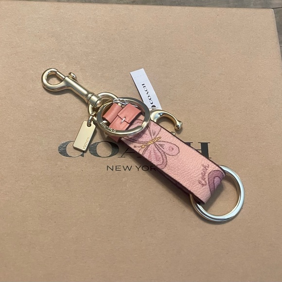 Coach | Accessories | Coach Pink Butterfly Trigger Keychain Fob Bag ...